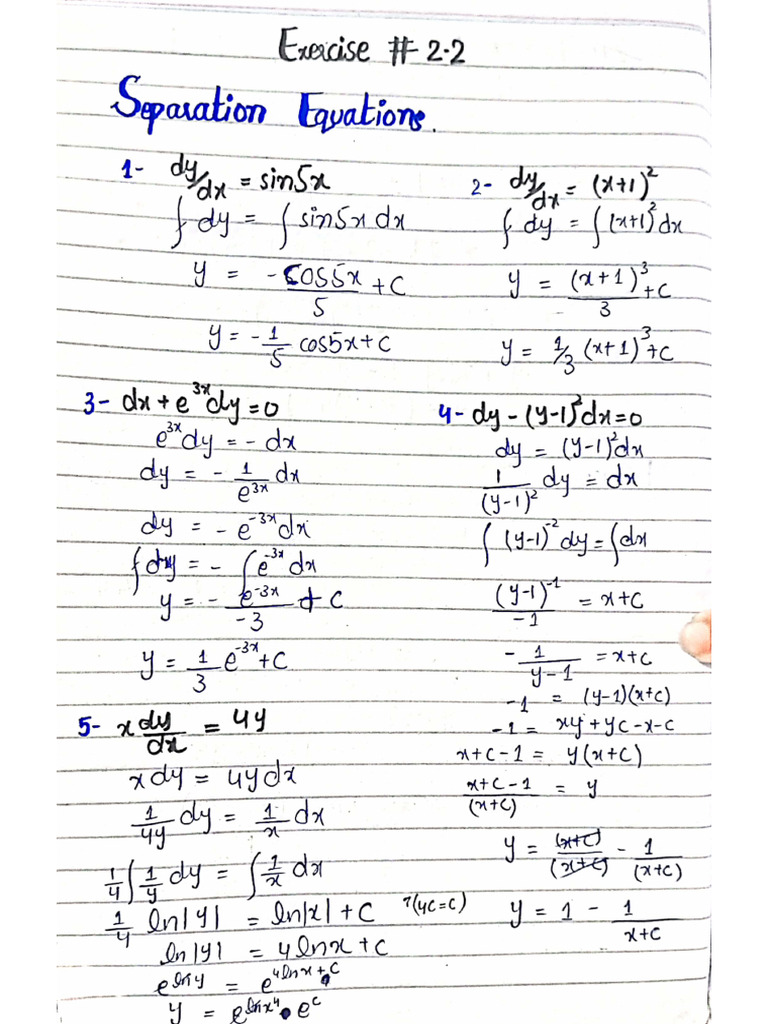 ODE 2nd Chapter Solution | PDF