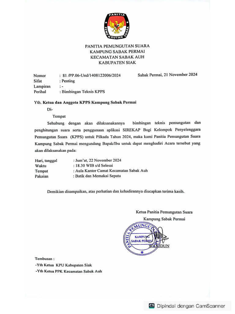 Undangan Bimtek KPPS | PDF