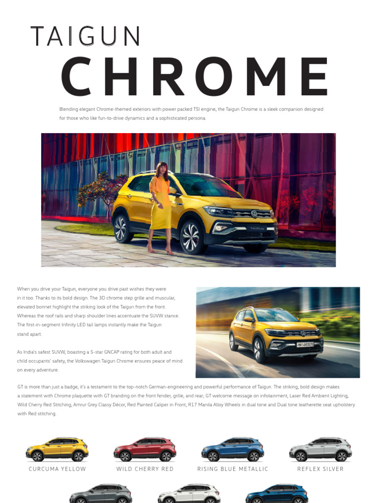 Volkswagen Taigun Chrome Ebrochure 2024 | PDF | Airbag | Land Vehicles