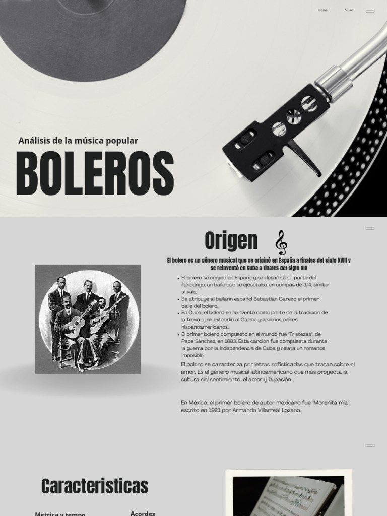 Historia y características del bolero | PDF | Las artes escénicas