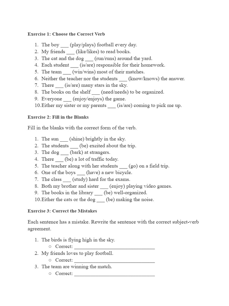 SVA Worksheet | PDF