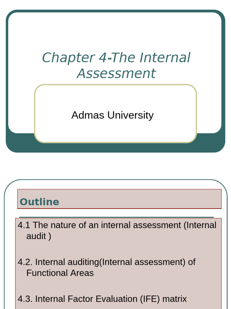 Chapter 4-The Internal Assessment: Admas University | PDF | Marketing | Financial Ratio