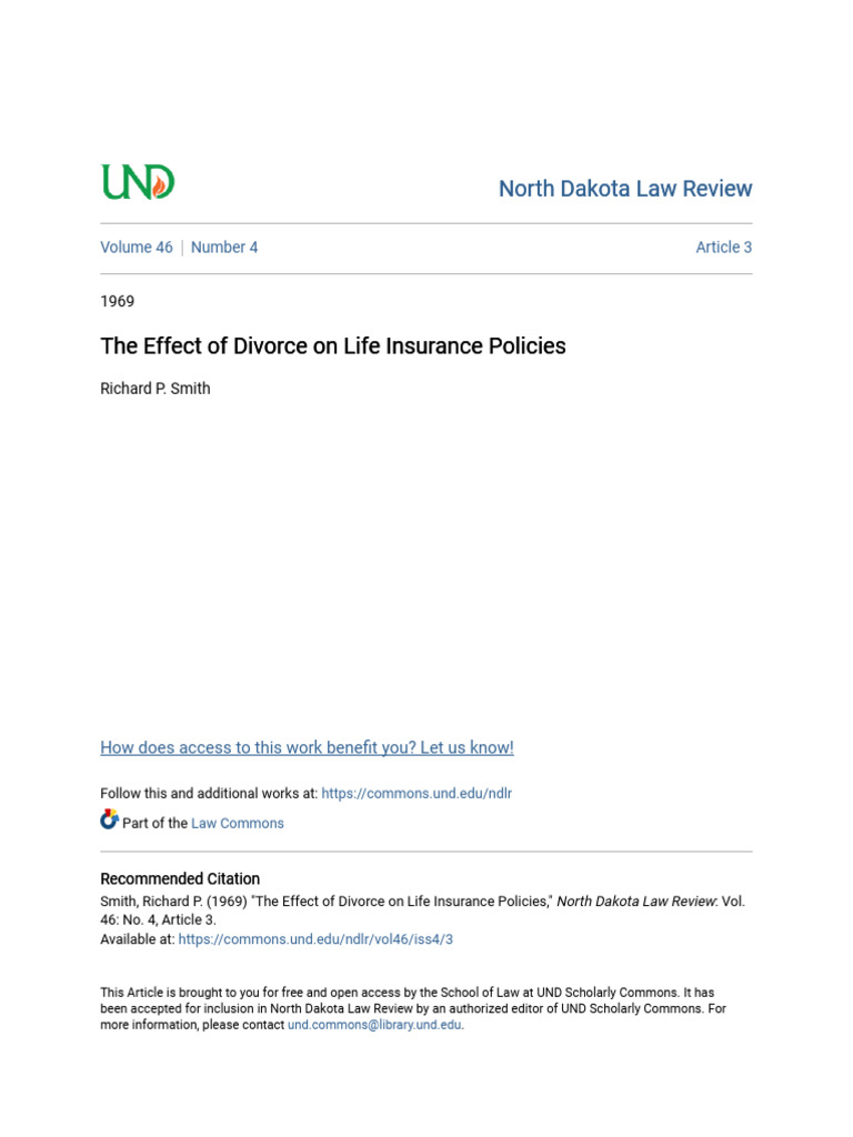 The Effect of Divorce On Life Insurance Policies | PDF | Life Insurance ...
