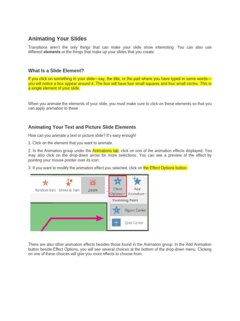 Lesson 17, Animating Your Slides | PDF