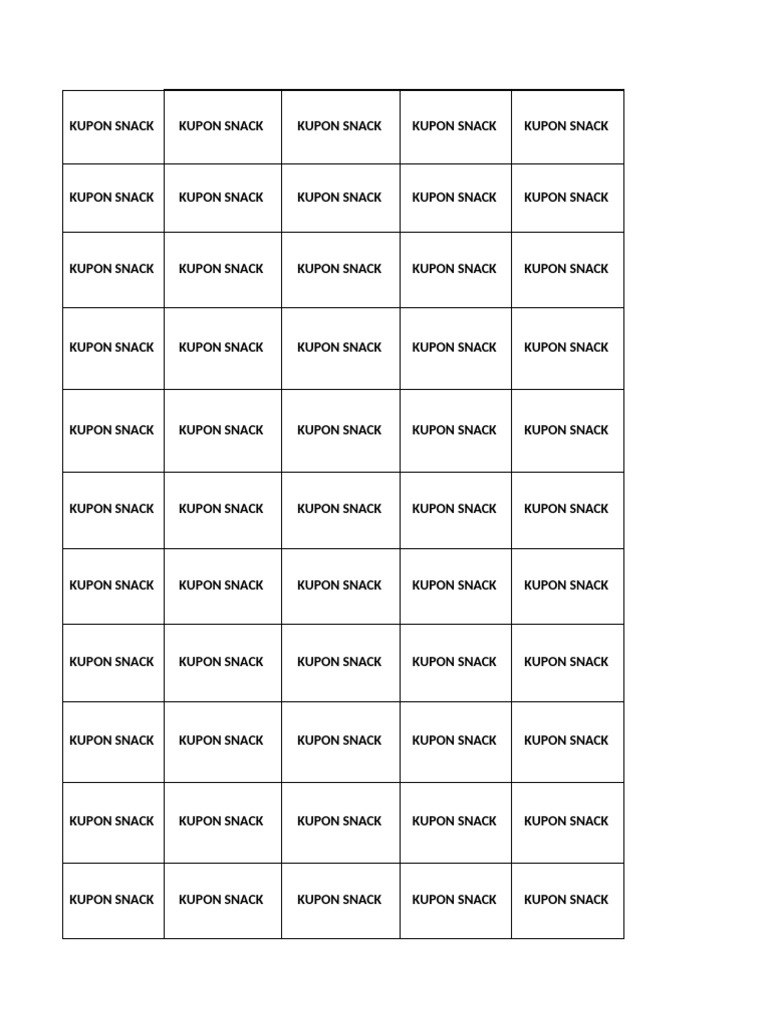 Kupon Snack | PDF