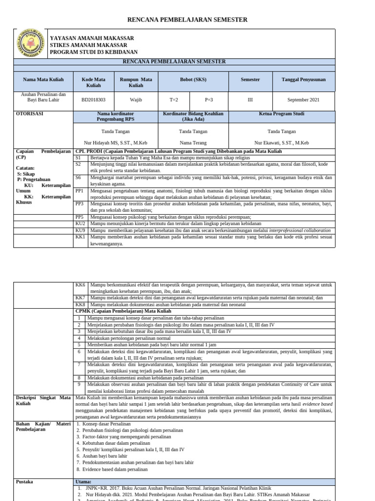 RPS Sesuai SN Dikti 2019 | PDF