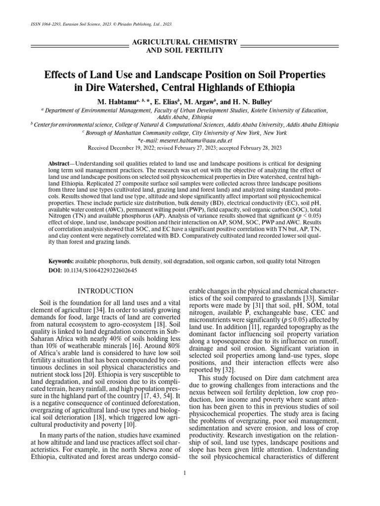 Soil Properties in Dire Watershed, Ethiopia | PDF | Soil | Agriculture