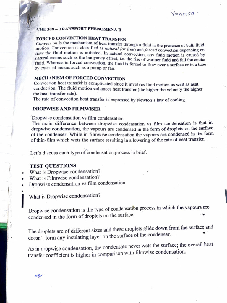 Che 308 (Forced Convection Heat Transfer) | PDF | Heat Transfer | Boiling
