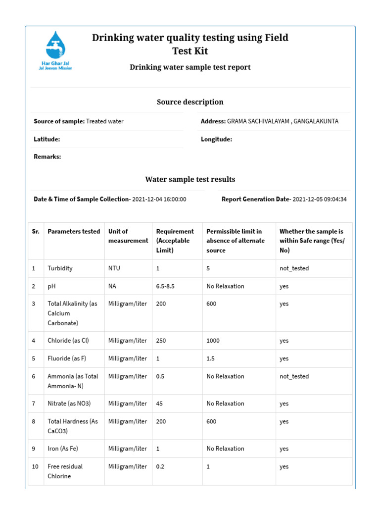 Water Quality Assessment | PDF | Water Quality | Drinking Water