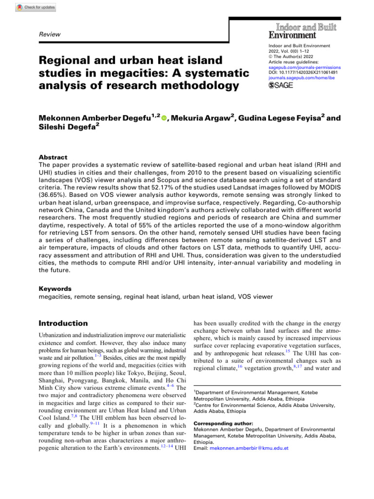 Mekonen - Mekuria-Gudina - Sileshi - Review Article On Regional and ...