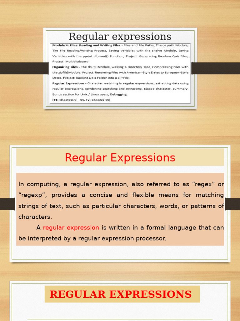 Module 4 - Regular Expressions | PDF | Regular Expression | Computing