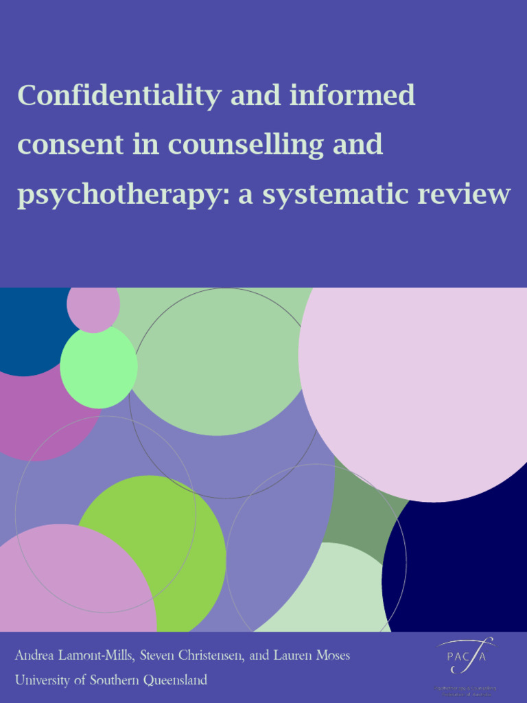 Confidentiality and Informed Consent in Counselling and Psychotherapy A ...