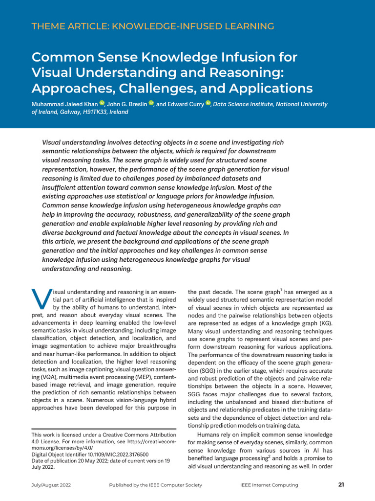 Common Sense Knowledge Infusion For Visual Understanding and Reasoning Approaches Challenges and ...