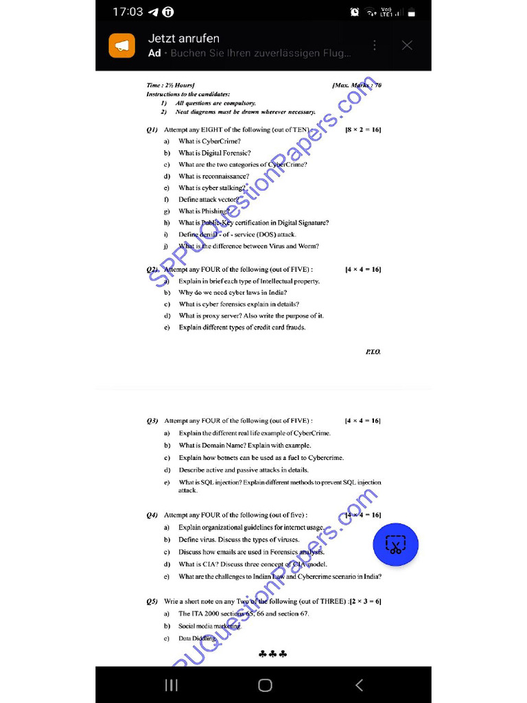 4 Question Paper For All Subjects | PDF