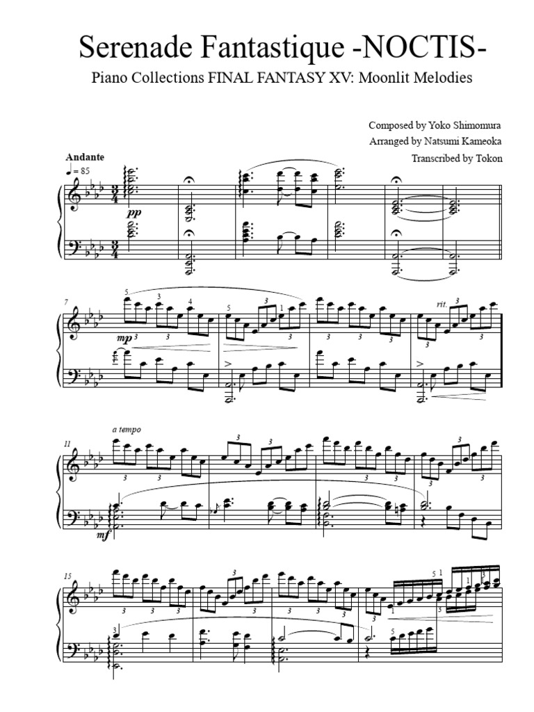Piano Collections Final Fantasy XV | PDF
