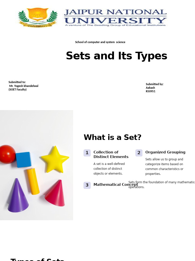 Types of Sets in Mathematics | PDF