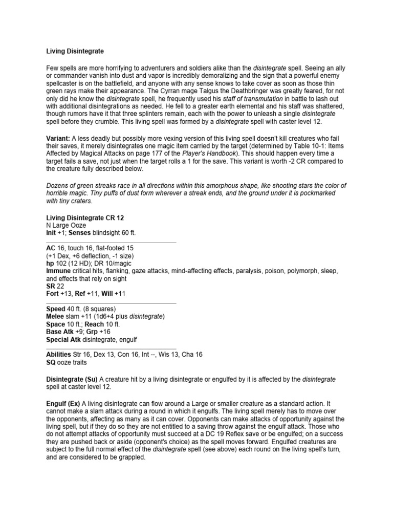 Living Spells | PDF | Dungeons & Dragons | Gary Gygax Games