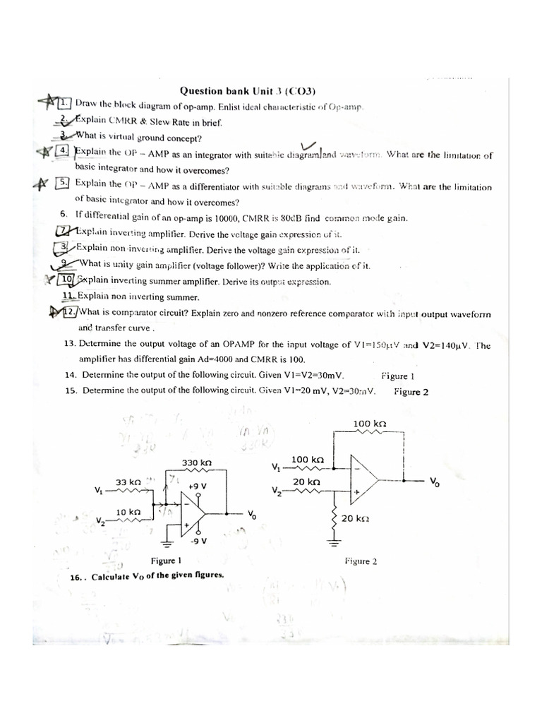 Practice Questions On Op-Amp | PDF
