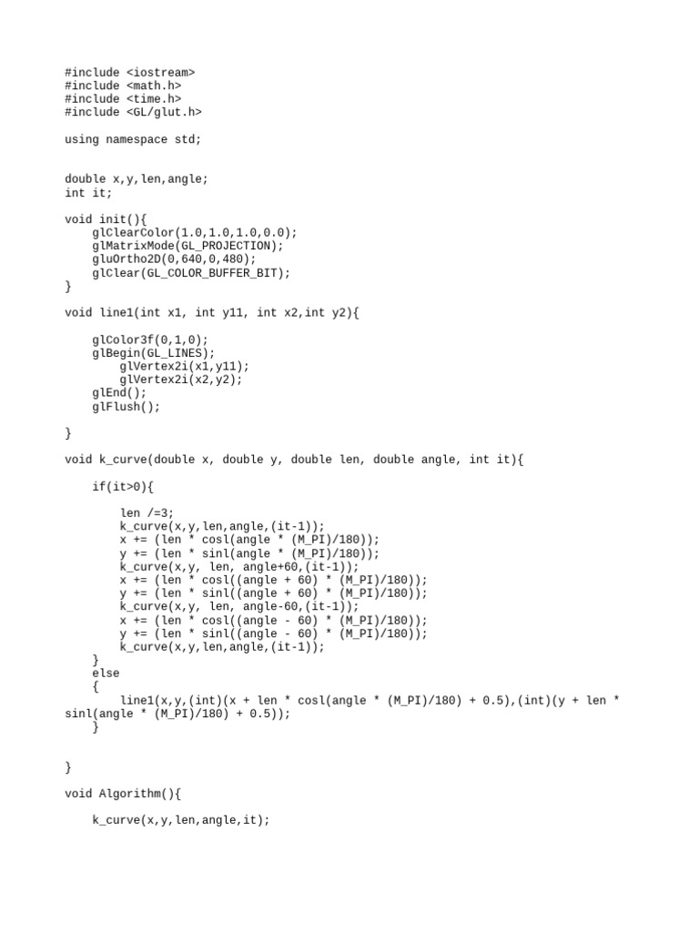 Koch Curve - CPP | PDF