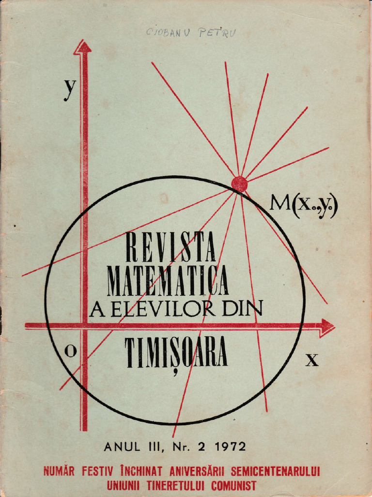 Revista Matematica A Elevilor Din Timisoara 2/1972 | PDF
