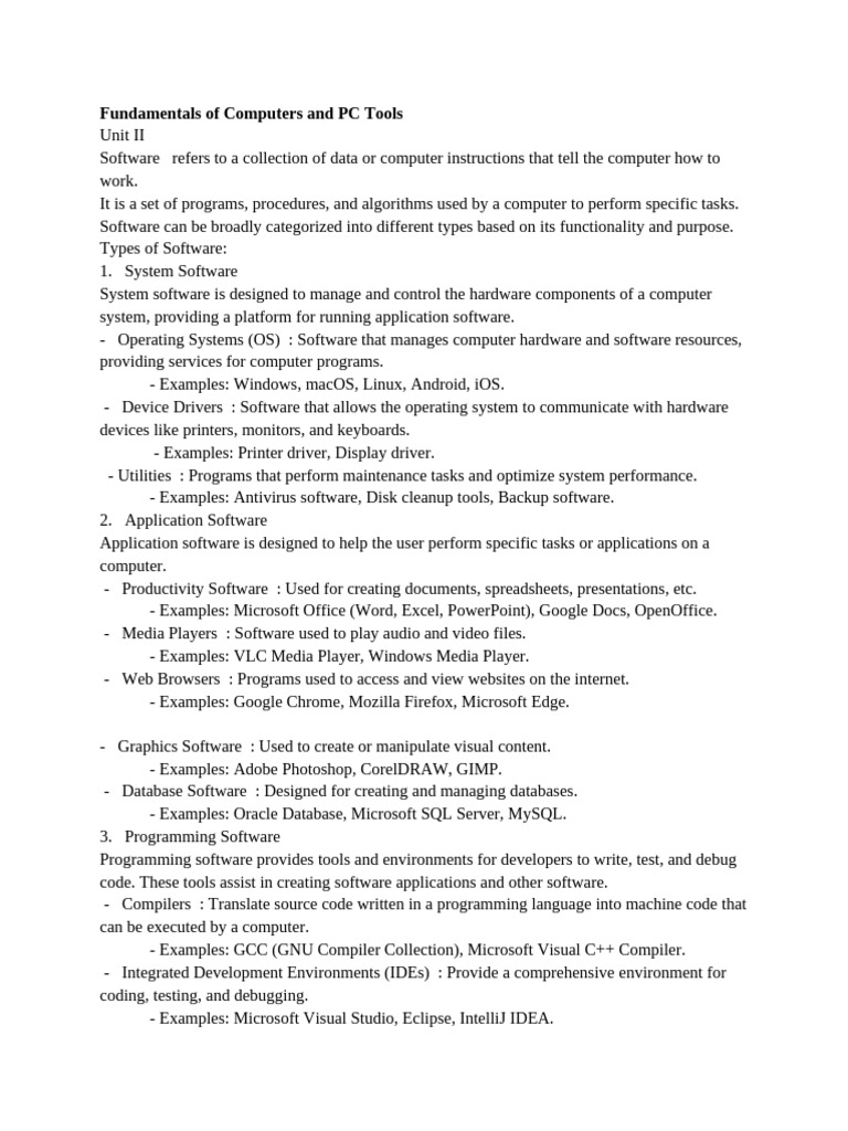 Fundamentals of Computers and PC Tools-Unit 2 | PDF | Embedded System | Operating System