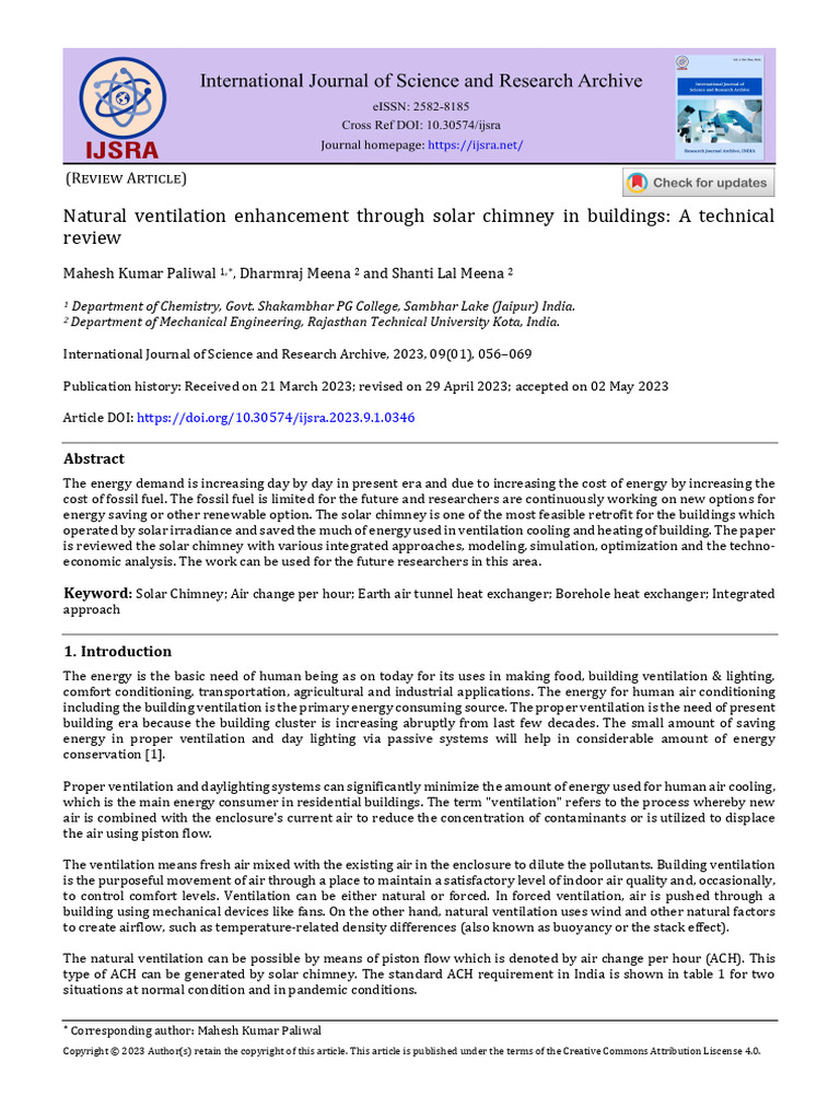 Ijsra 2023 0346 | PDF | Ventilation (Architecture) | Solar Energy