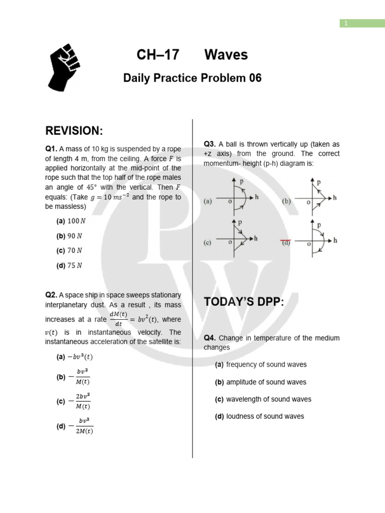 Ch-Waves DPP 06 | PDF | Sound | Waves