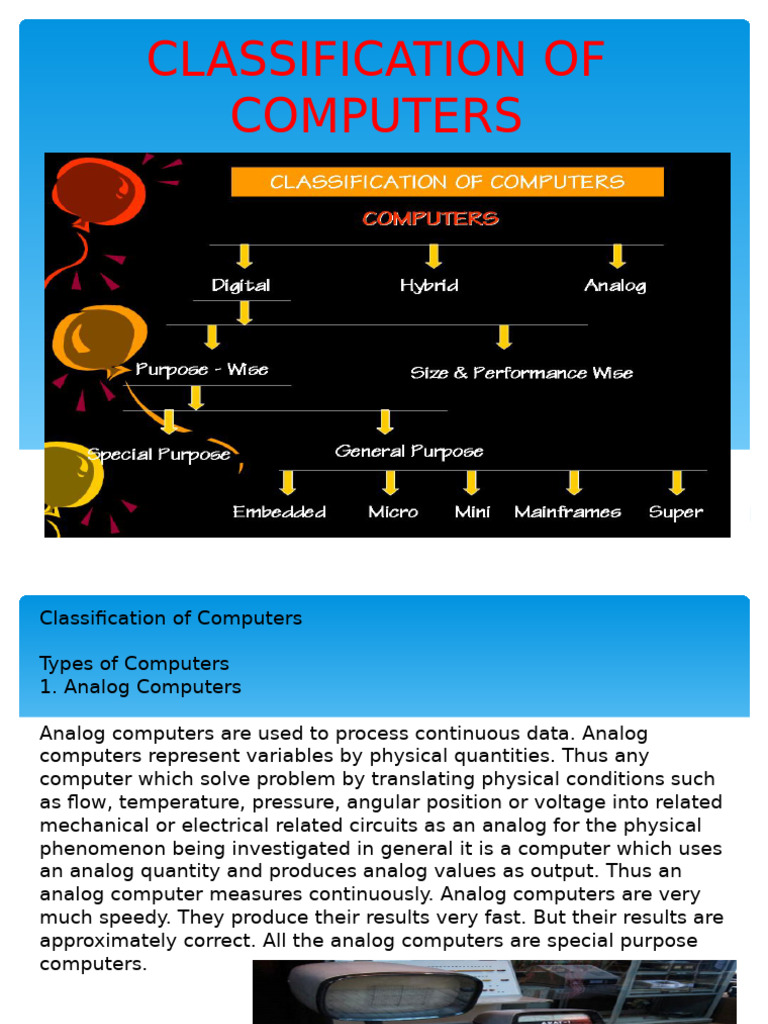 Types of Computers Explained | PDF | Personal Computers | Statistical Classification