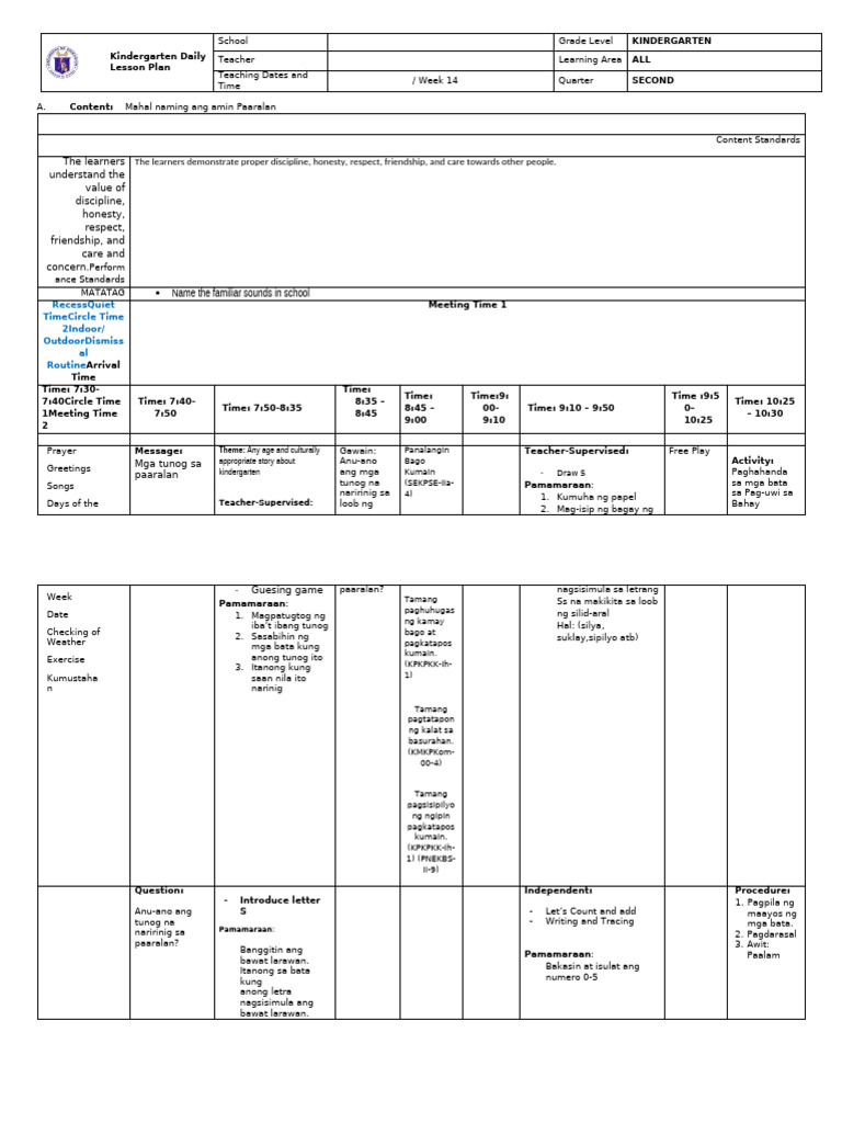 Kinder-New-DLL Week14 - Day4 | PDF