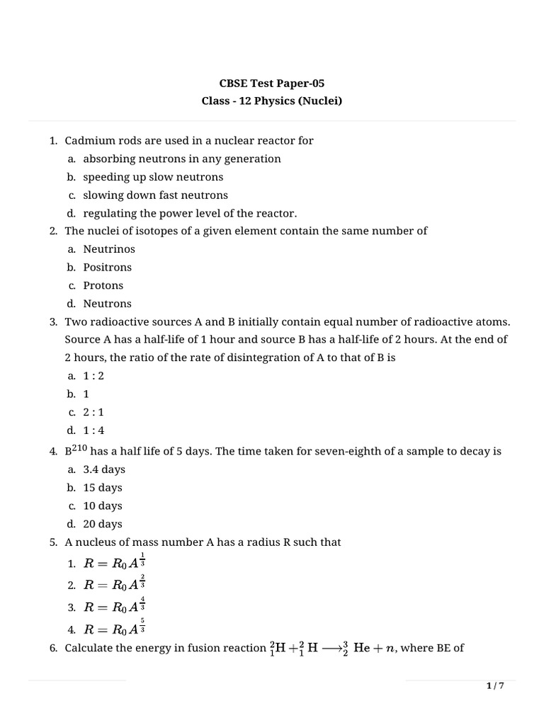 Nuclei Paper 05 | PDF | Neutron | Atomic Nucleus