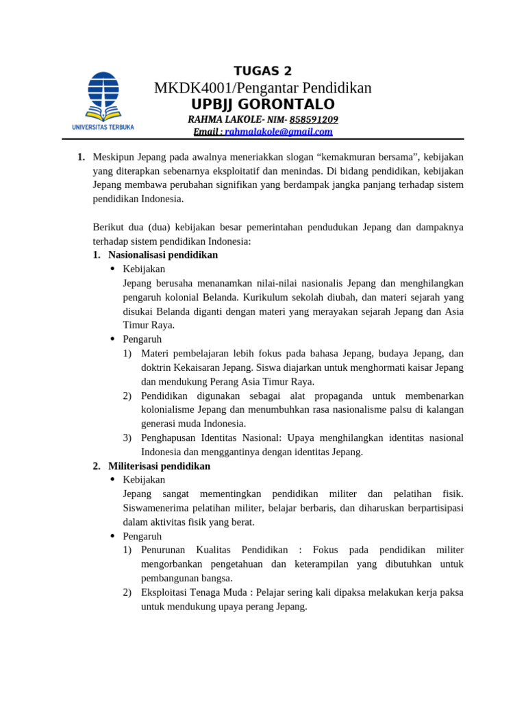 Tugas 2 Pengantar Pendidikan - Rahma Lakole | PDF