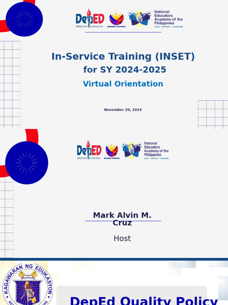 Virtual Orientation On INSET 2025 - NEAP CO | PDF | Monitoring And ...