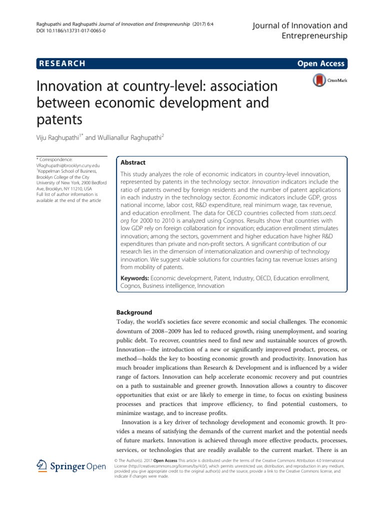 Innovation at Country-Level: Association Between Economic Development ...