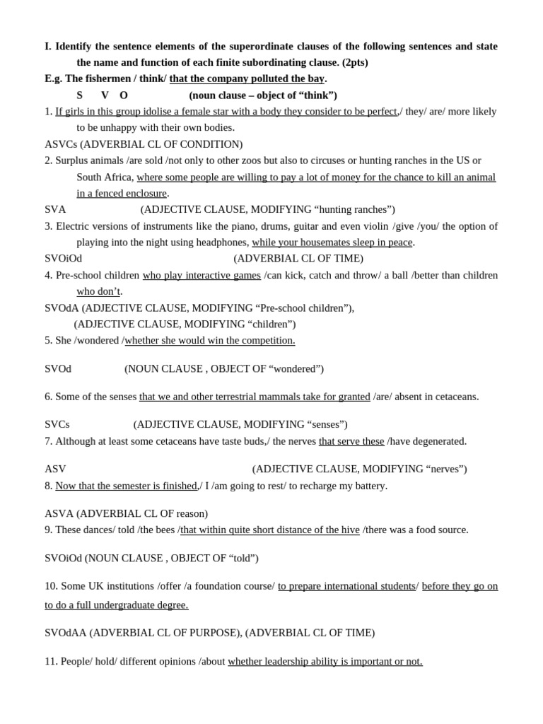 Assignment 12 | PDF | Adjective | Clause