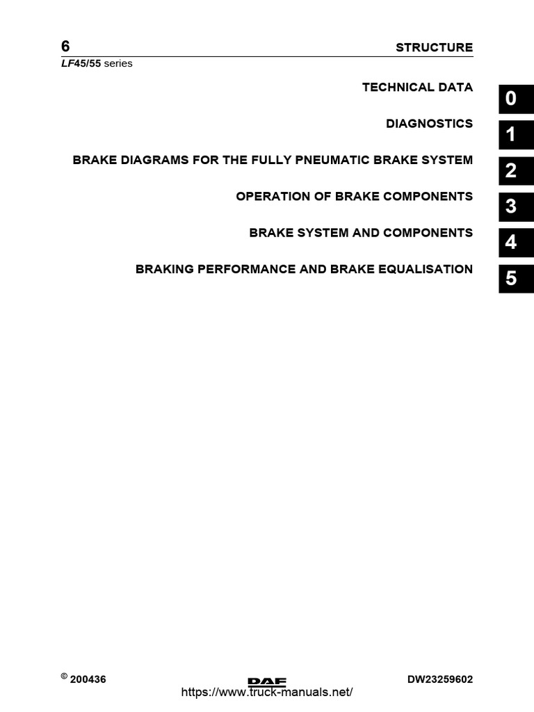 DAF LF Braking System Service Manual | PDF | Mechanical Engineering ...