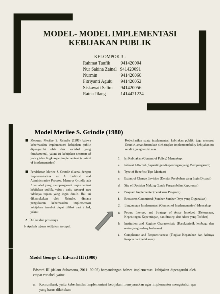 Model - Model Implementasi Kebijakan Publik | PDF