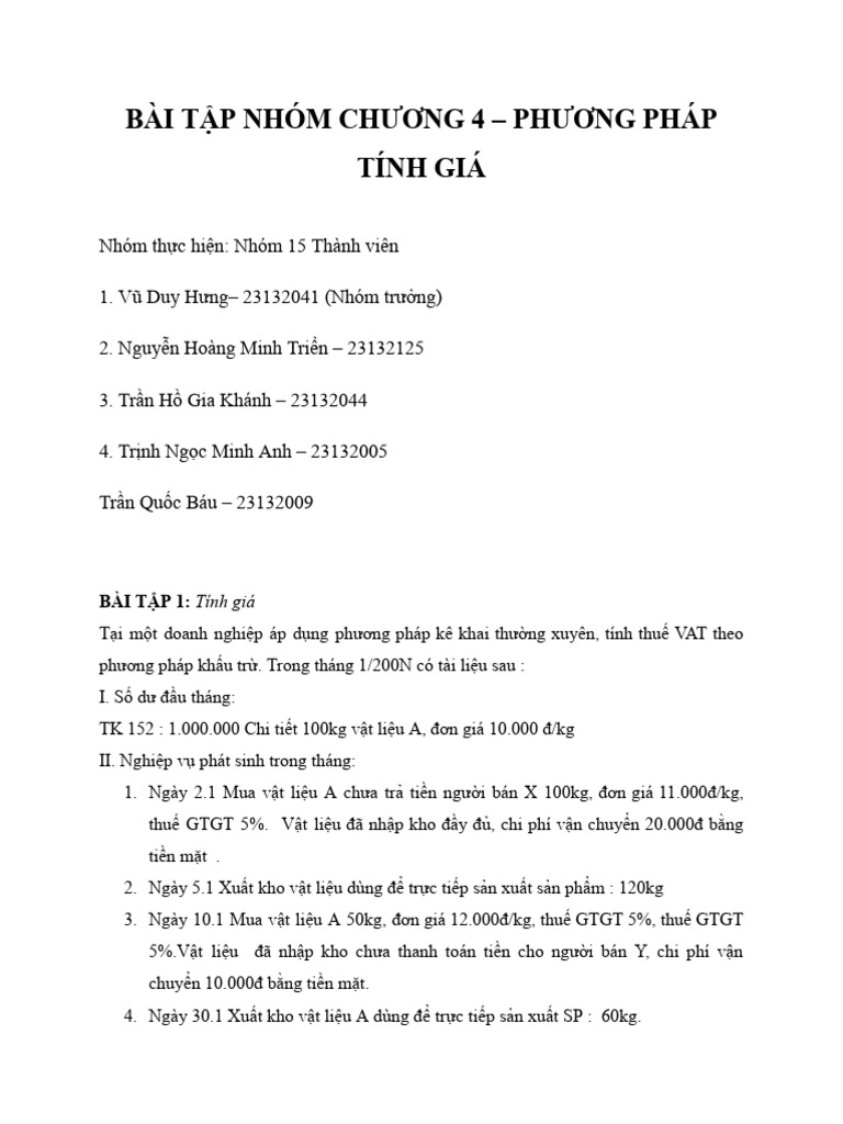 NLKT - L P 03 - BTN CHƯƠNG 4 - NHÓM 15 - VŨ DUY HƯNG | PDF