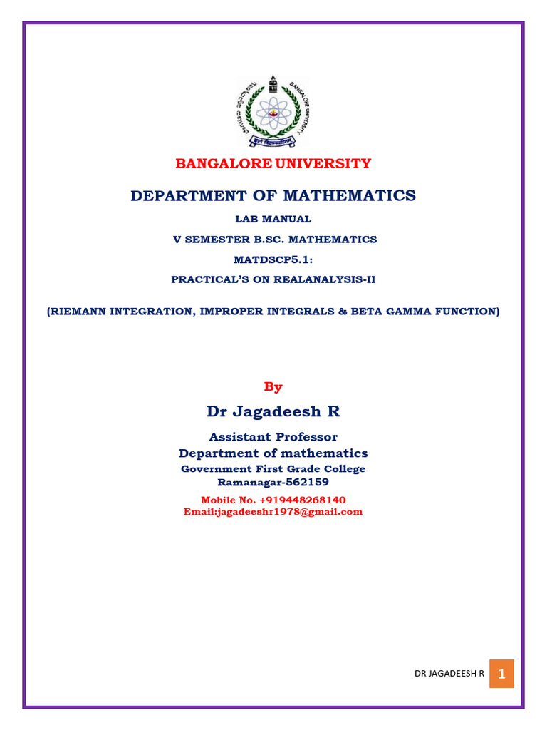 5th Sem Lab Manual 5.1 | PDF | Integral | Mathematical Relations 5th Sem Lab Manual 5.1 | PDF | Integral | Mathematical Relations