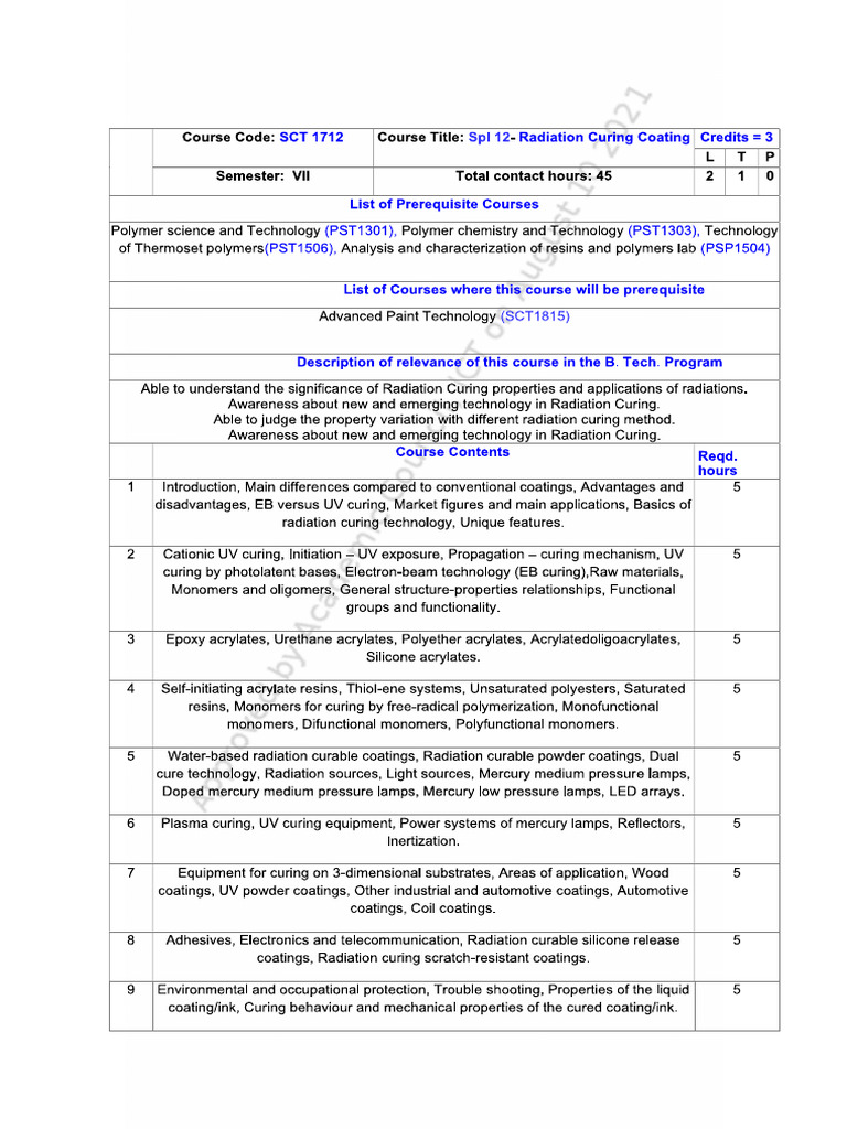 Radiation Curing Coating | PDF