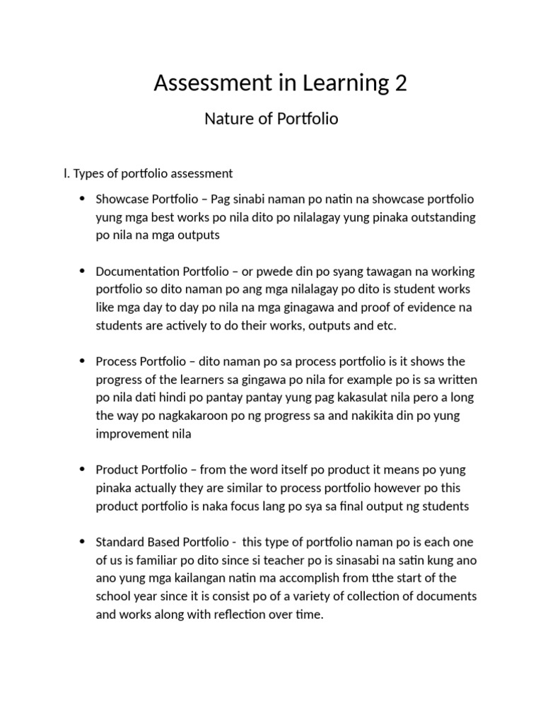 Assessment in Learning 2 | PDF