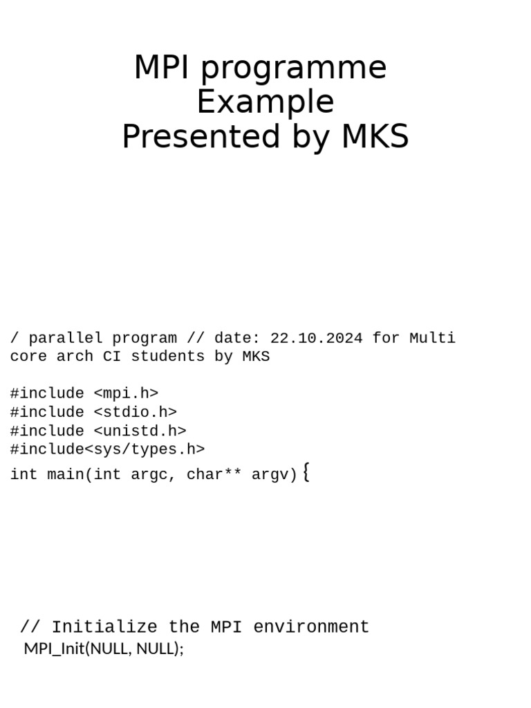 MPI Programming for CI Students | PDF