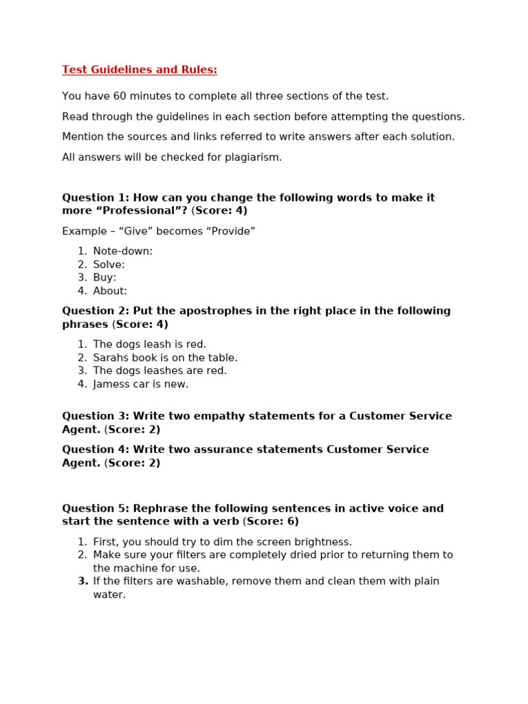 Content Writer Test | PDF