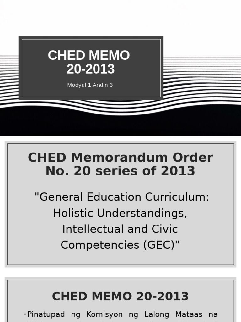Ched Memorandum Order No. 20 S. 2013 | PDF