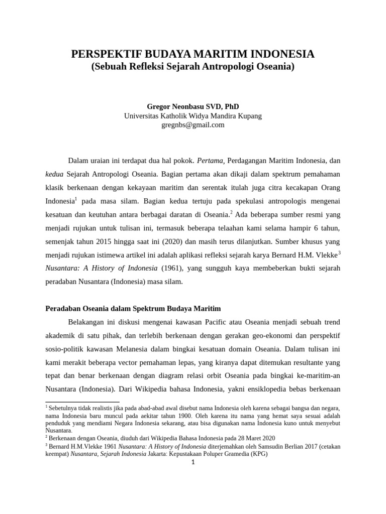 Gregor Neonbasu - Budaya Maritim (Halu Oleo Meeting) - 1 | PDF