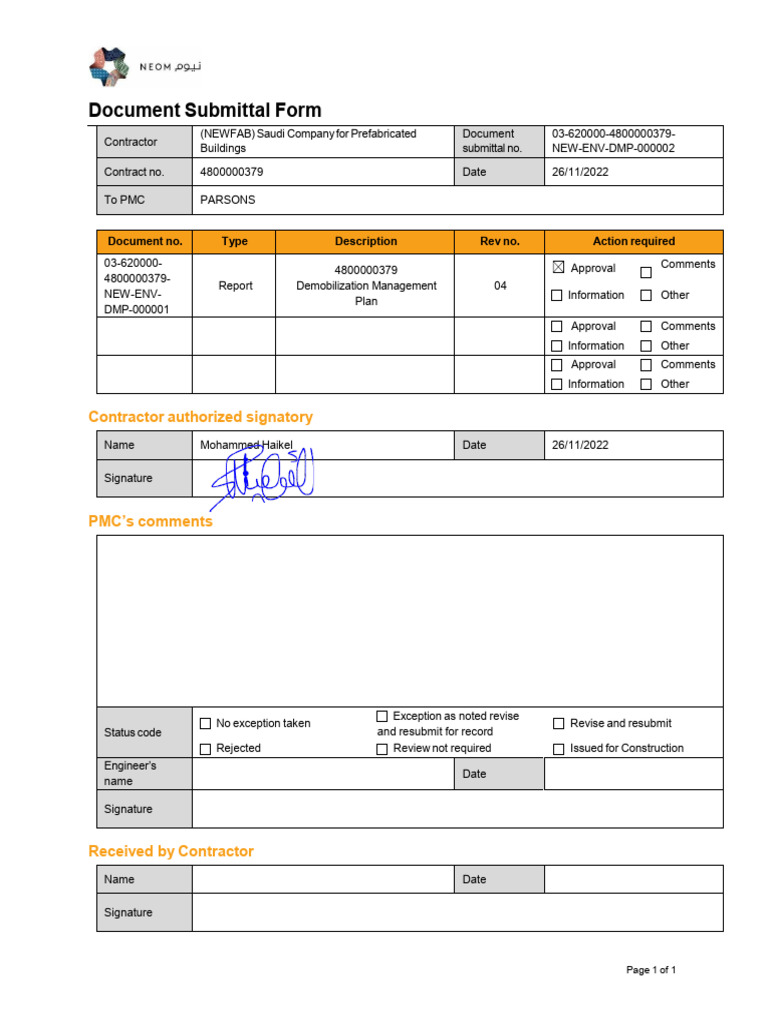Demobilization Management Plan 4 | PDF | Regulatory Compliance