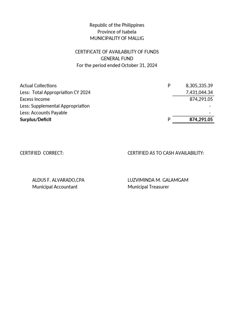 SAVINGs General Fund | PDF
