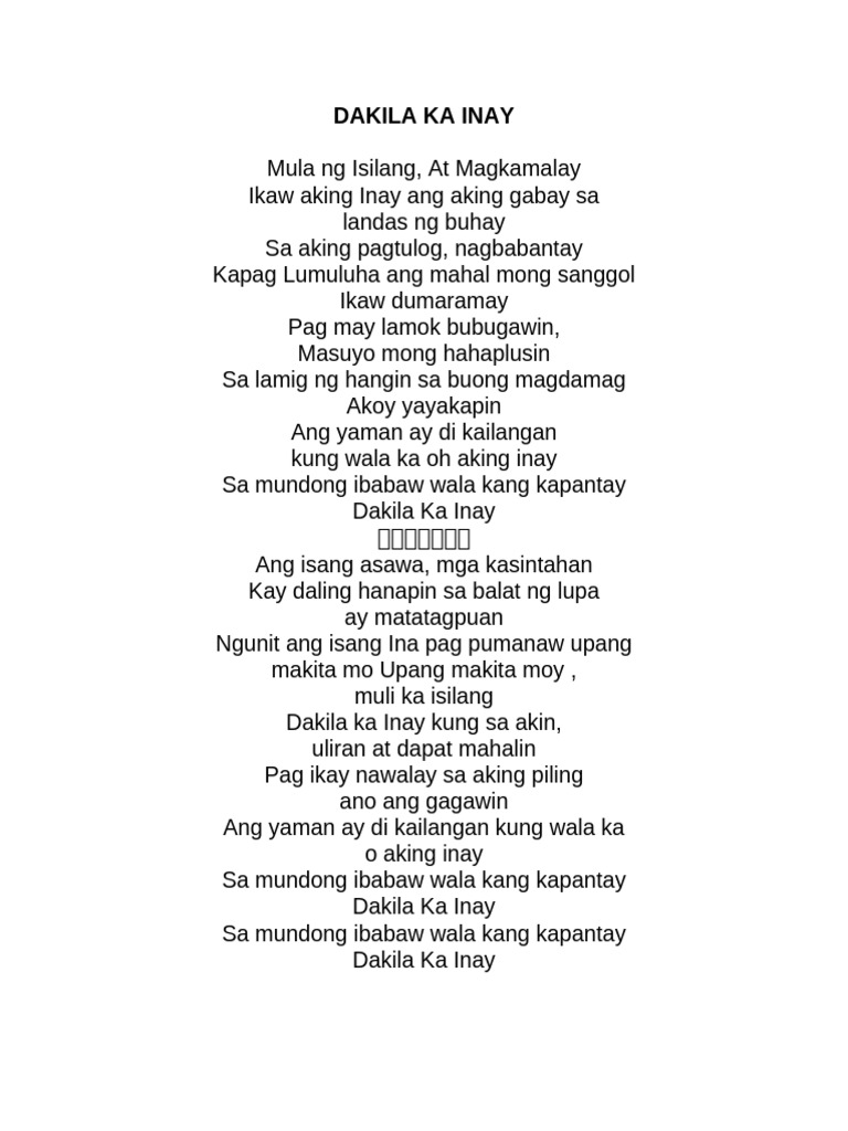Dakila Ka Inay | PDF