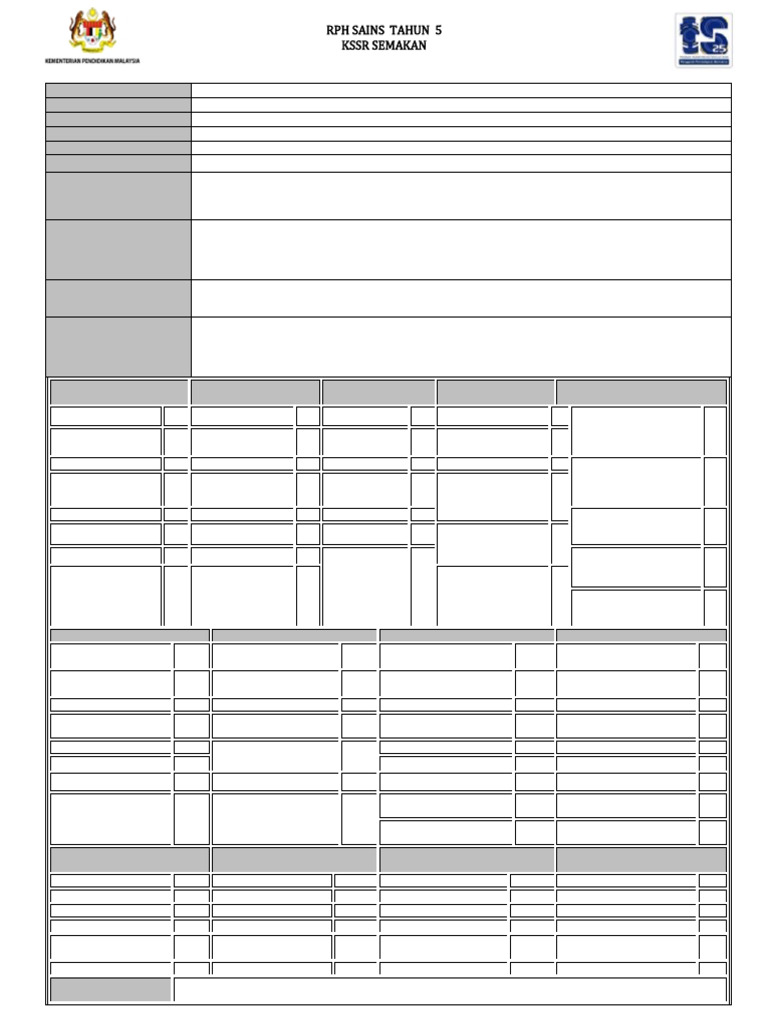RPH Sains Tahun 5 | PDF