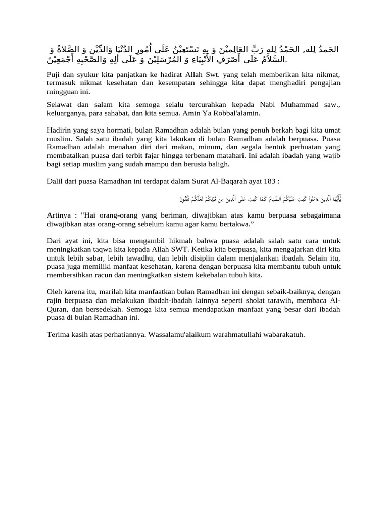 Teks Pidato Penutupan | PDF