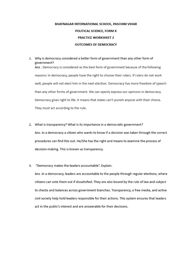 PB Practice Sheet 2 (Pol SC) | PDF